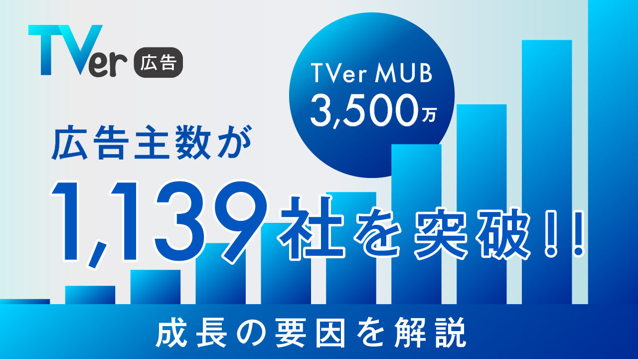 「TVer広告」広告主数が1139社を突破！成長の要因や企業の活用事例を解説｜新Screens｜配信時代の変容を映す